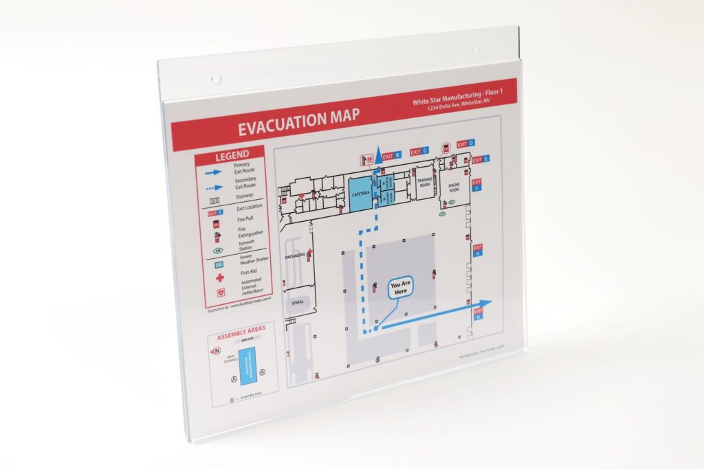 Deluxe Acrylic Evacuation Map Holder - Building Maps