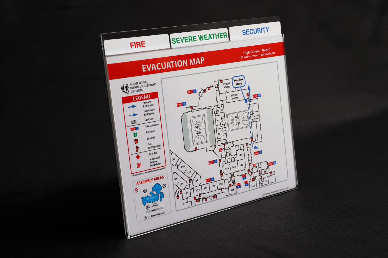 School Map Design | Fire Evacuation, Severe Weather, & Campus Maps