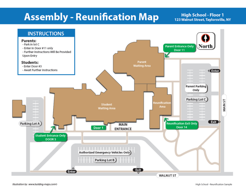 School Evacuation & Reunification Maps | Building Maps